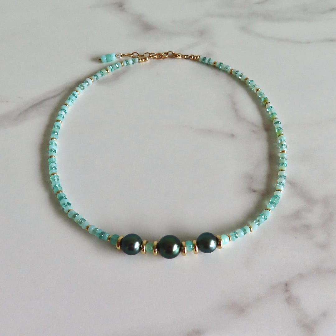 Tahitian Pearl Necklace, Genuine Pearls, Handmade Maui Hawaii Beach ...