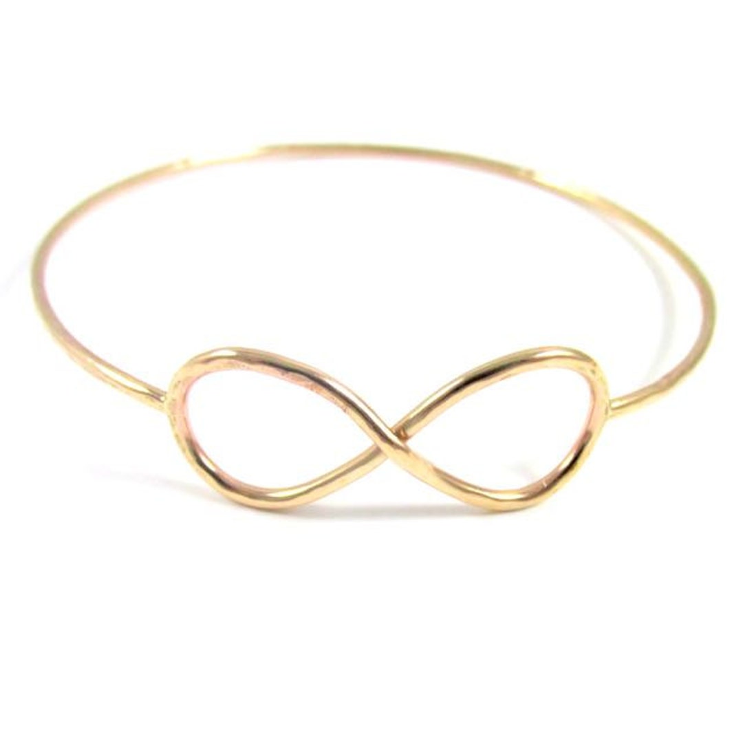 Gold Infinity Bangle: Hammered 14k Gold Fill Bracelet - Etsy