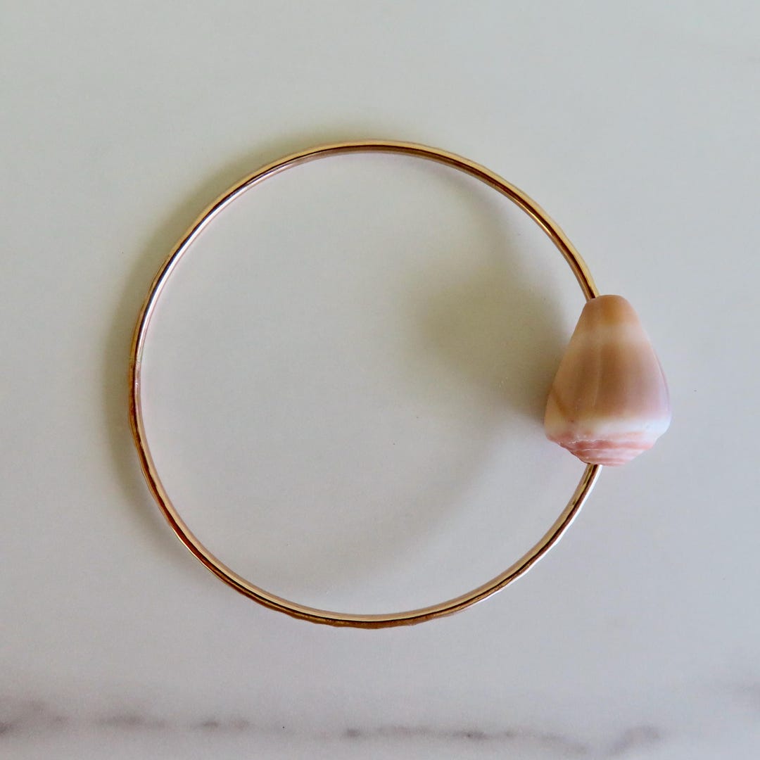 Gold Cone Shell Bangle, Hawaiian Beach Jewelry, Stacking Bangles, Hawaiian Shells, Surfer Girl ...