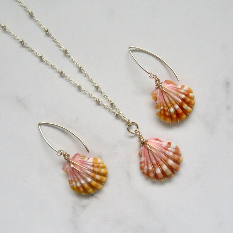 Sunrise Shell Threader Earrings Small Rare Hawaiian Shells - Etsy