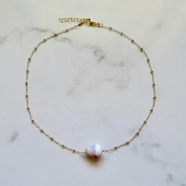 Seashell Choker Necklace Small Hawaiian Cone Shell Gold - Etsy