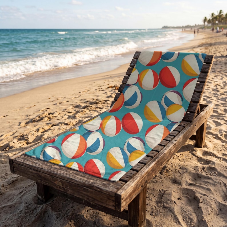 Retro Beach Ball Pattern Beach Towel | Colorful Summer Stripes - Etsy