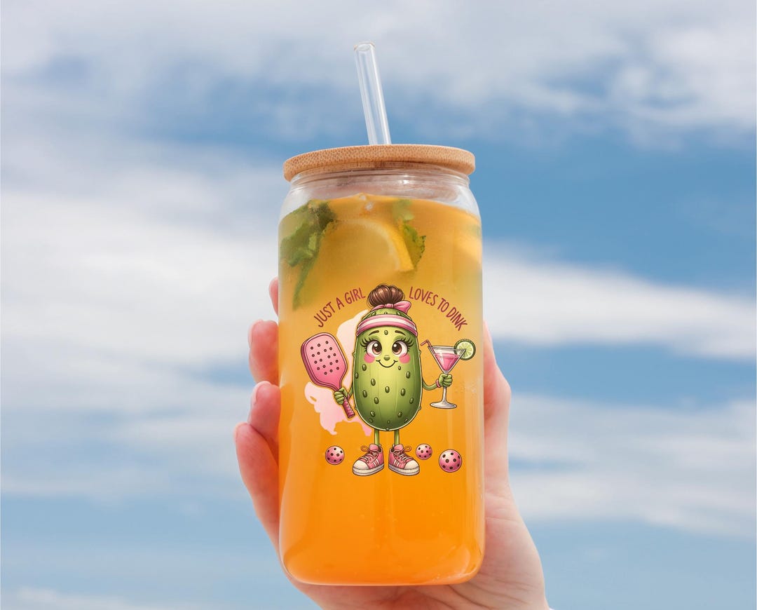 Pickleball Sipper Glass, Pickleball Gift, Sports Enthusiast Glass, Fun ...
