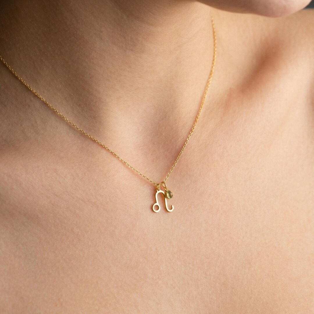 Personalized Zodiac Necklace With Birthstone Astrology Jewelry Custom Personalized Zodiac Necklace With Birthstone Astrology Jewelry Custom