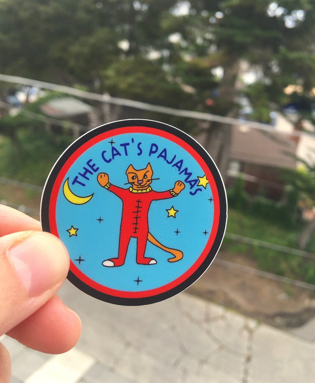 Cat's Pajamas Sticker Funny Stickers Cute Cat Stickers - Etsy