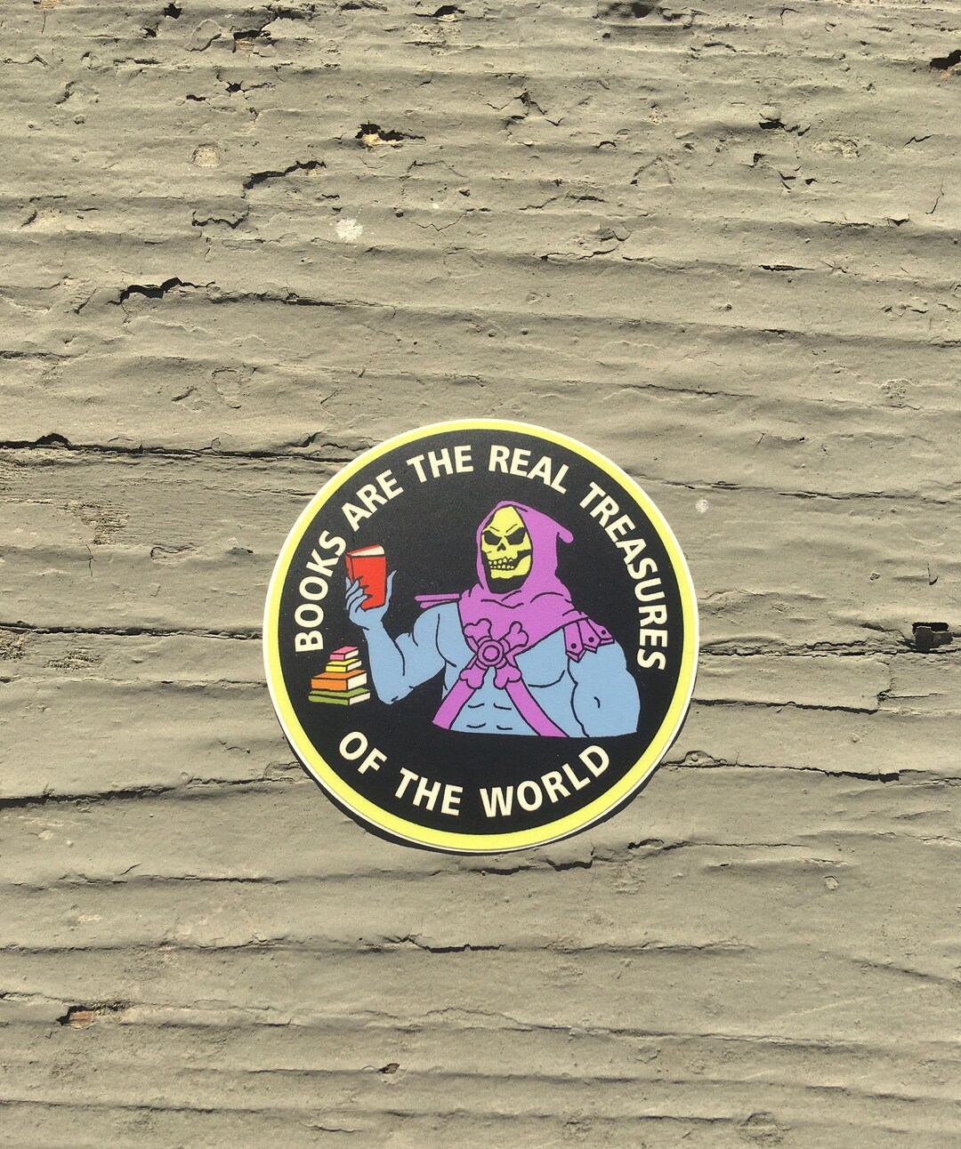 Skeletor Sticker, Books Are the Real Treasures of the World, Bookworm ...