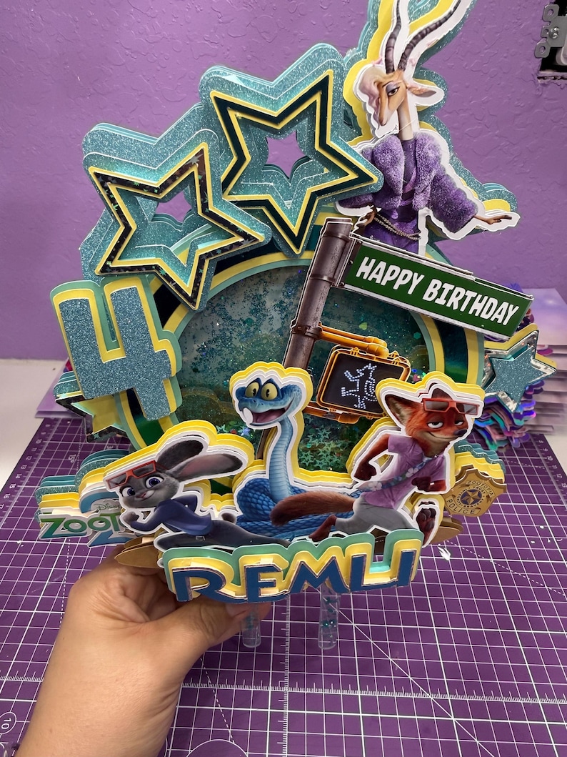 Zootopia 2 Shaker Cake Topper With Lights - Etsy