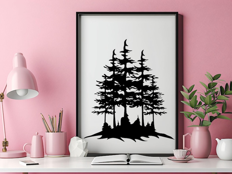Evergreen Tree SVG Bundle, Pine, Fir, Forest Stencil (commercial Use ...