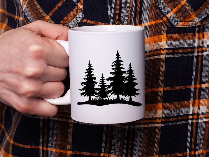 Evergreen Tree SVG Bundle, Pine, Fir, Forest Stencil (commercial Use ...