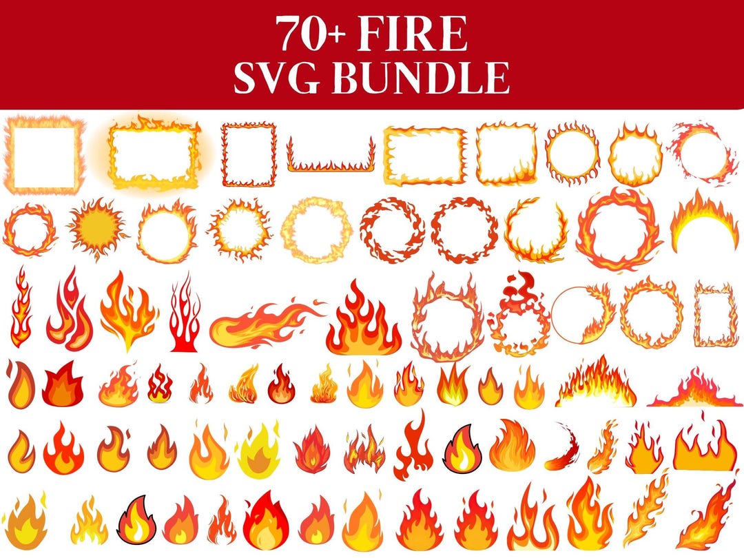 Fire Flames SVG Bundle: Cricut & Silhouette Designs (digital File) - Etsy