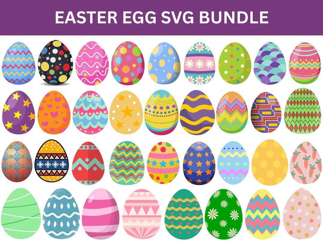 Easter Egg SVG Bundle,colorful Easter Eggs, Cricut Cut Files (digital ...