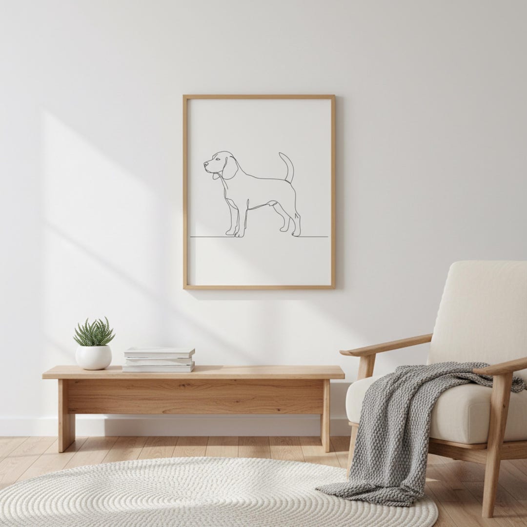 One Line Art “beagle” - Etsy