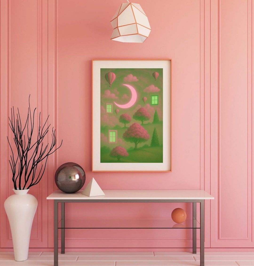 Wicked Dreamcore Print | Pink and Green Surreal Wall Art | Pastel ...