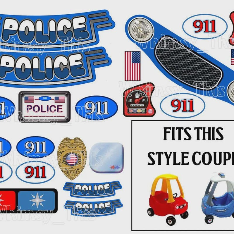 Police Toy Car Decals - Etsy
