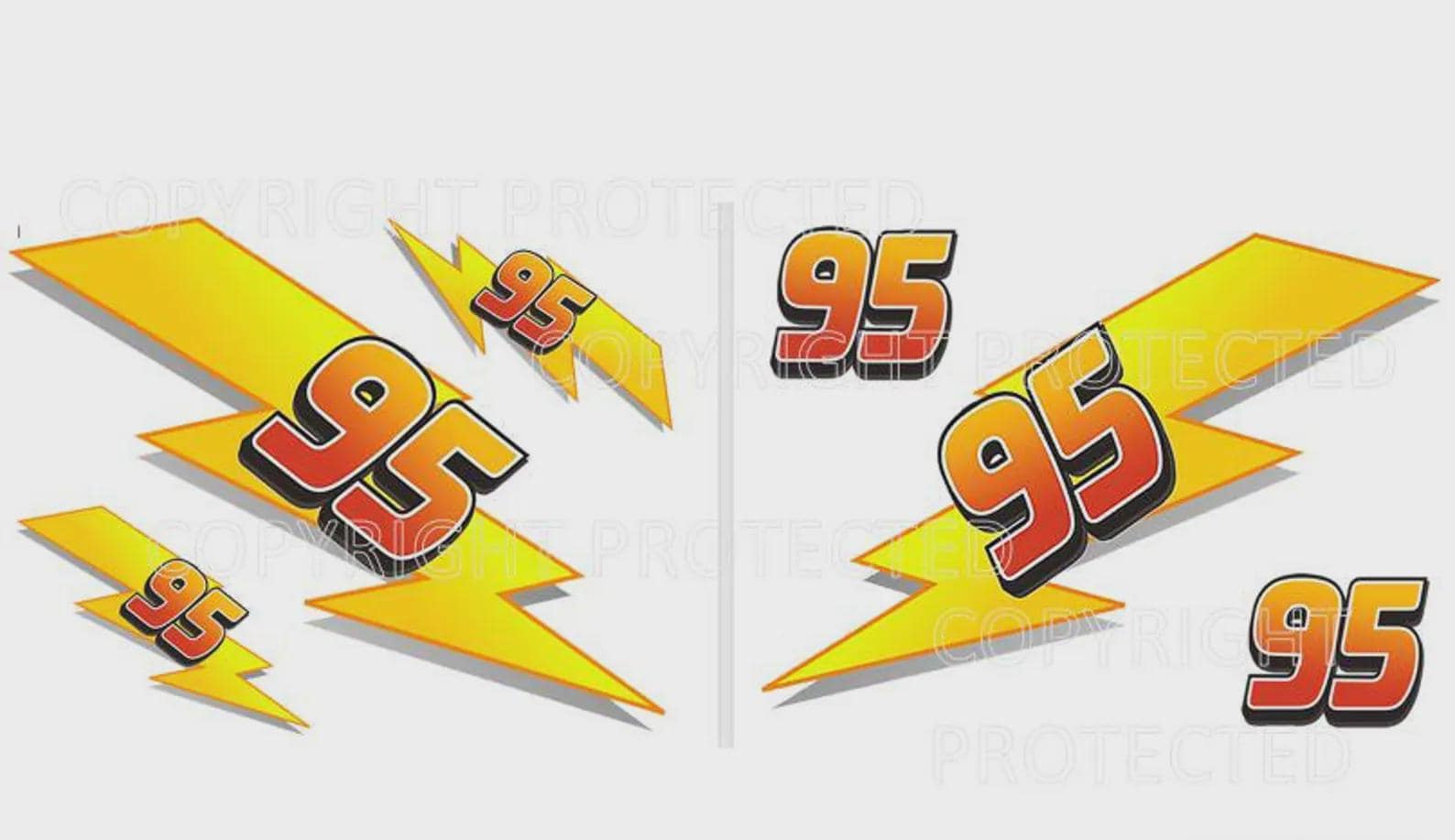 Decals Racing LIGHTNING BOLTS 95 Racing High Gloss Peel & Stick - Etsy