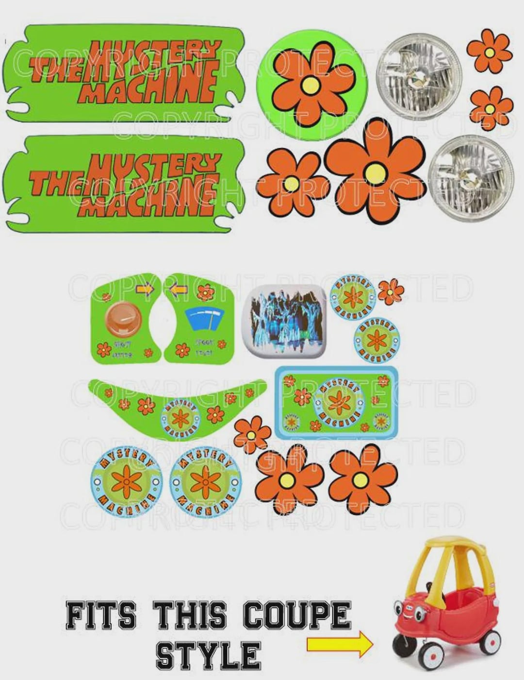 Little Tikes Cozy Coupe Car Decals - MYSTERY Spook Van MACHINE - Etsy