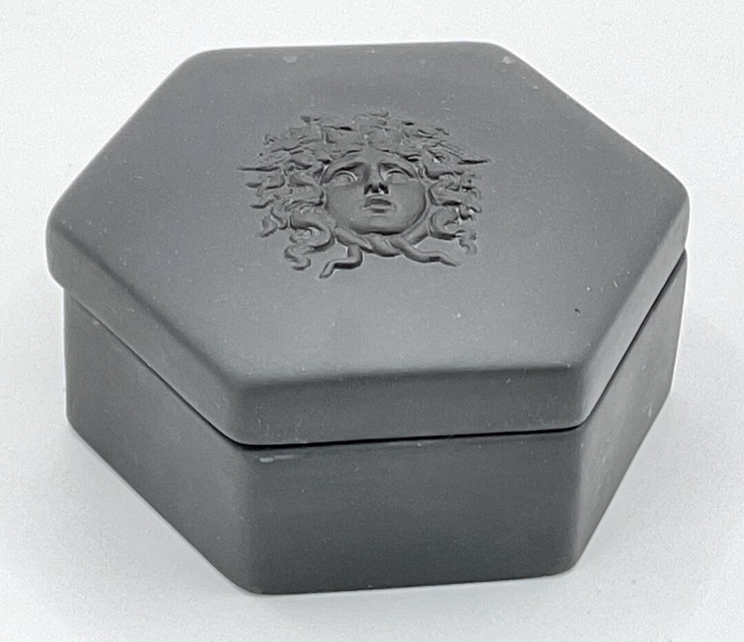 Wedgwood Black Basalt Trinket Box With Medusa Relief - Etsy