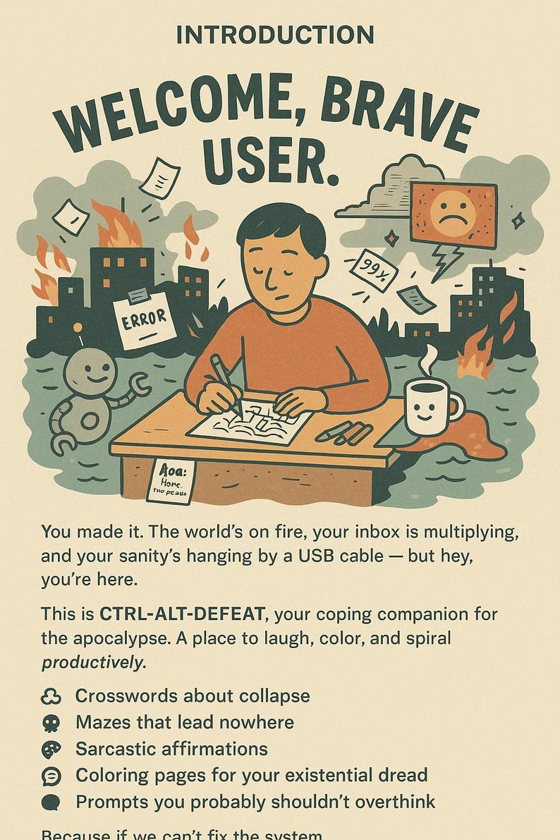 Dystopian Activity Book for Adults | Dark Humor, Anti-anxiety Gift ...