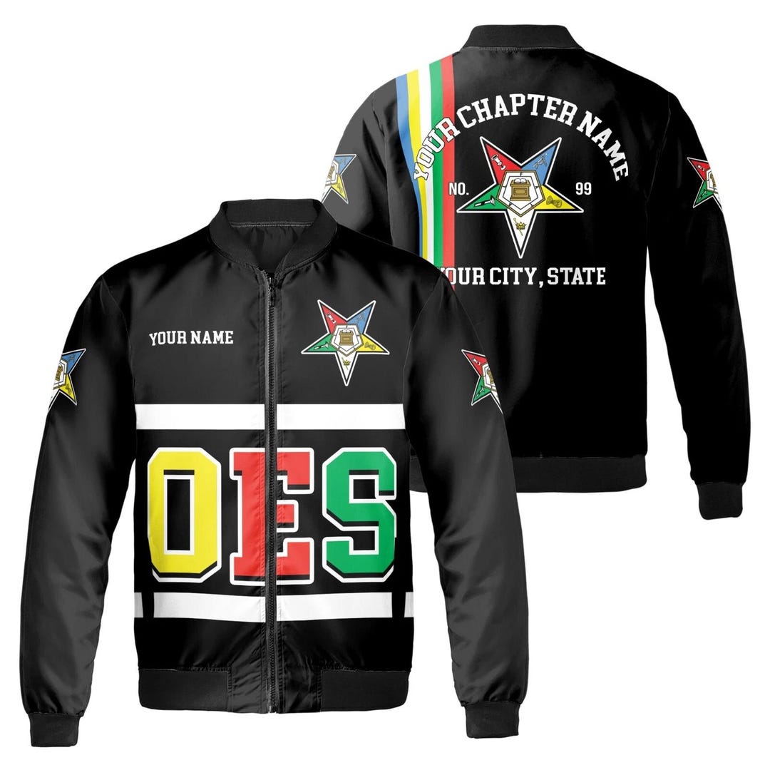 Custom OES Bomber Jacket: Personalized Order of the Eastern Star Gift ...