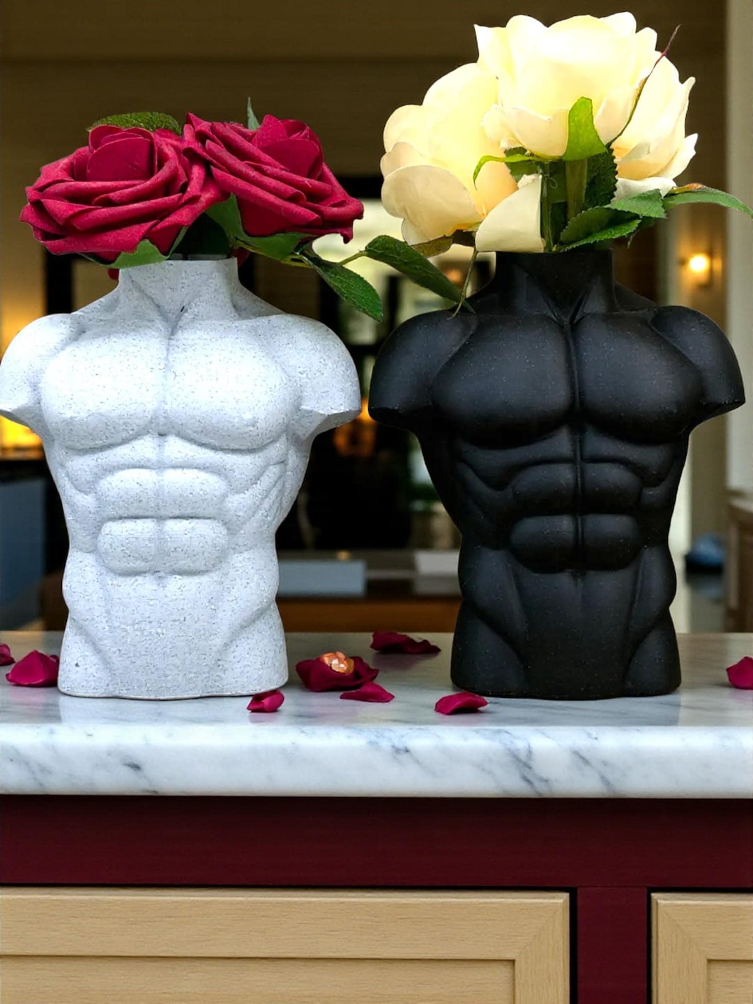 Male Body Sculpture Vase: Modern Fitness Decor Centerpiece - Etsy