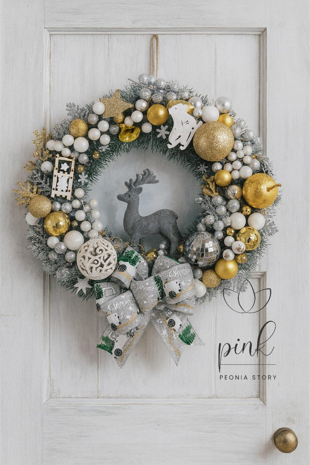Christmas Wreath With Reindeer Christmas Wreath Weihnachten Kranz ...
