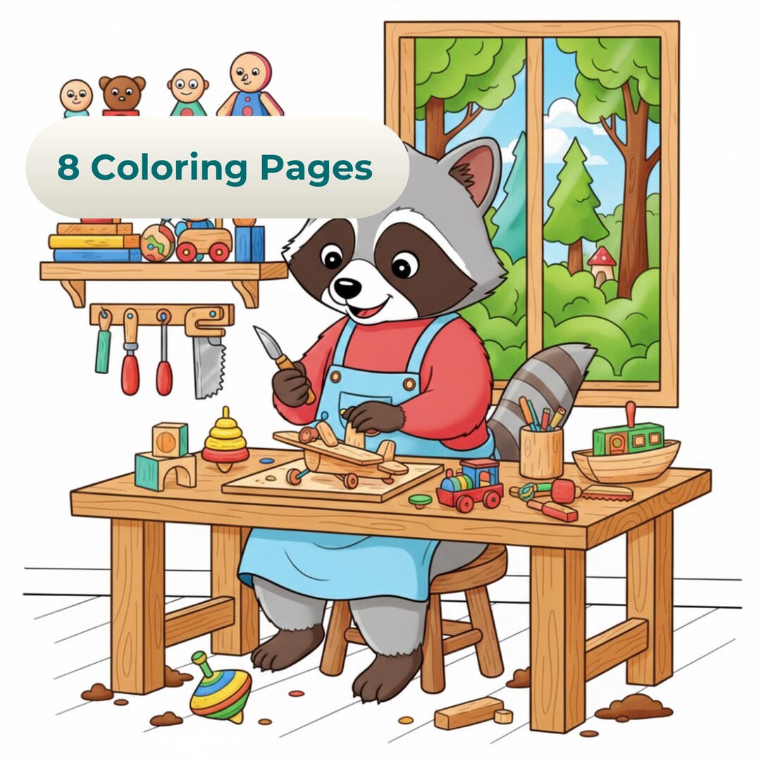 Busy Paws at Work: 8 Kids Coloring Pages | Skilled Trades | Builder ...