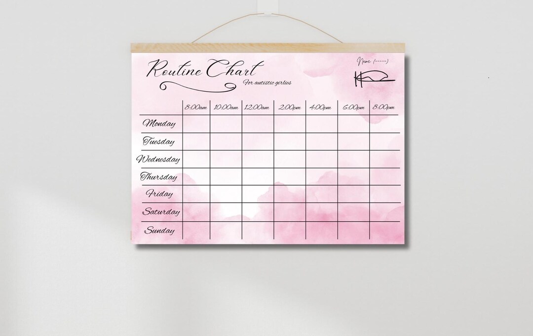 Routine Chart for Girls | Autism & ADHD | Routine Planner | Homemade ...