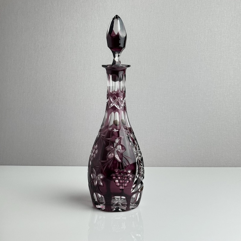 Purple Cut Glass Decanter - Etsy