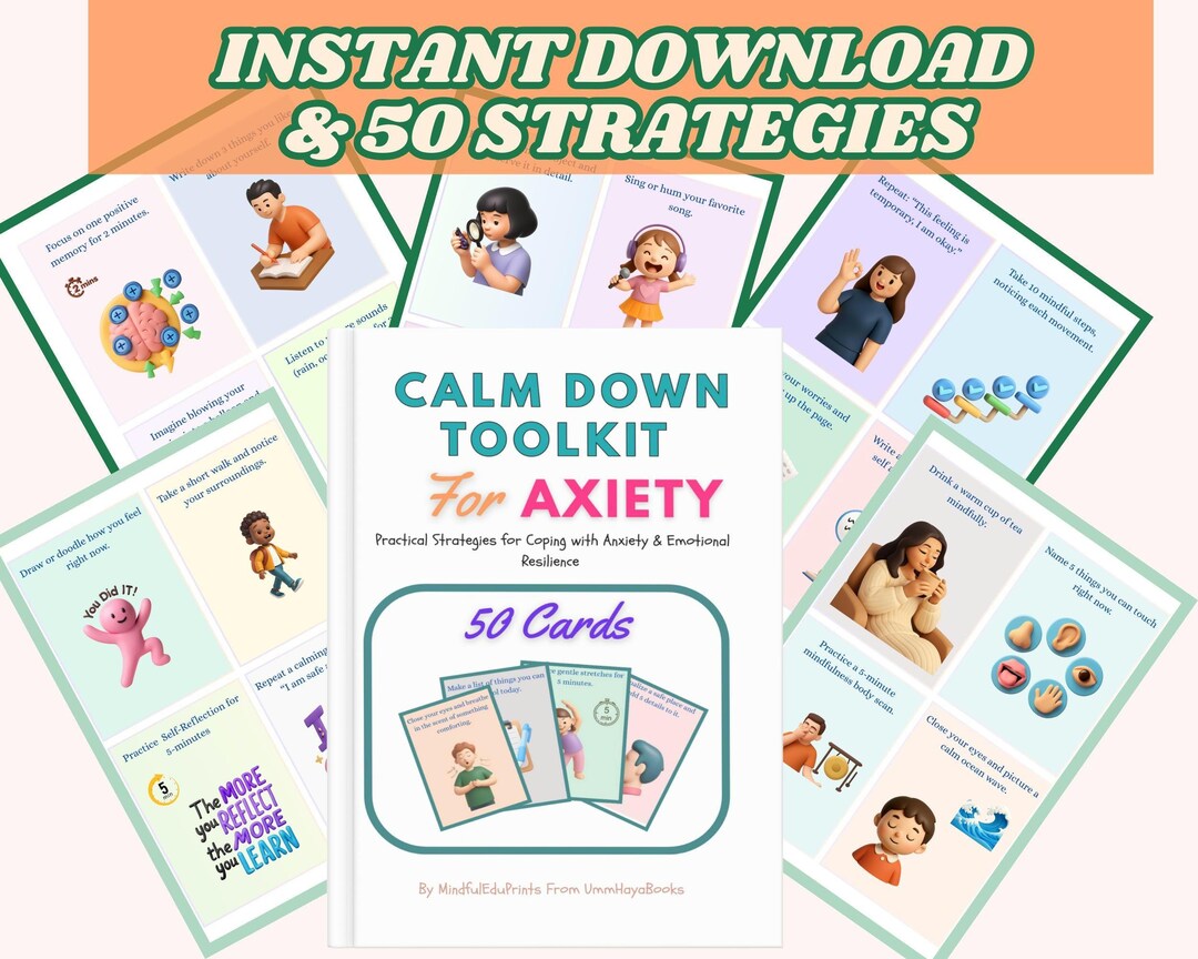 50 Coping Skills Cards for Kids and Adults, Emotional Regulation ...