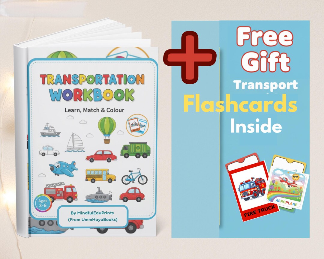 Transportation Printable PDF Workbook for Kids, Learn Vehicles and ...