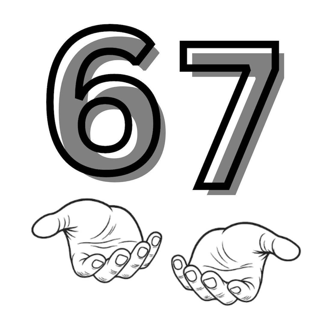 6 7 Meme Funny Hands PNG Bundle, Viral Gen Z Humor (digital Download ...