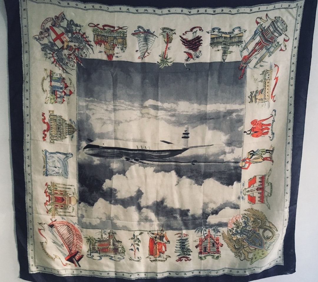 BOAC Original Collectors Scarf 1950s Comet A Piece of History Silk - Etsy