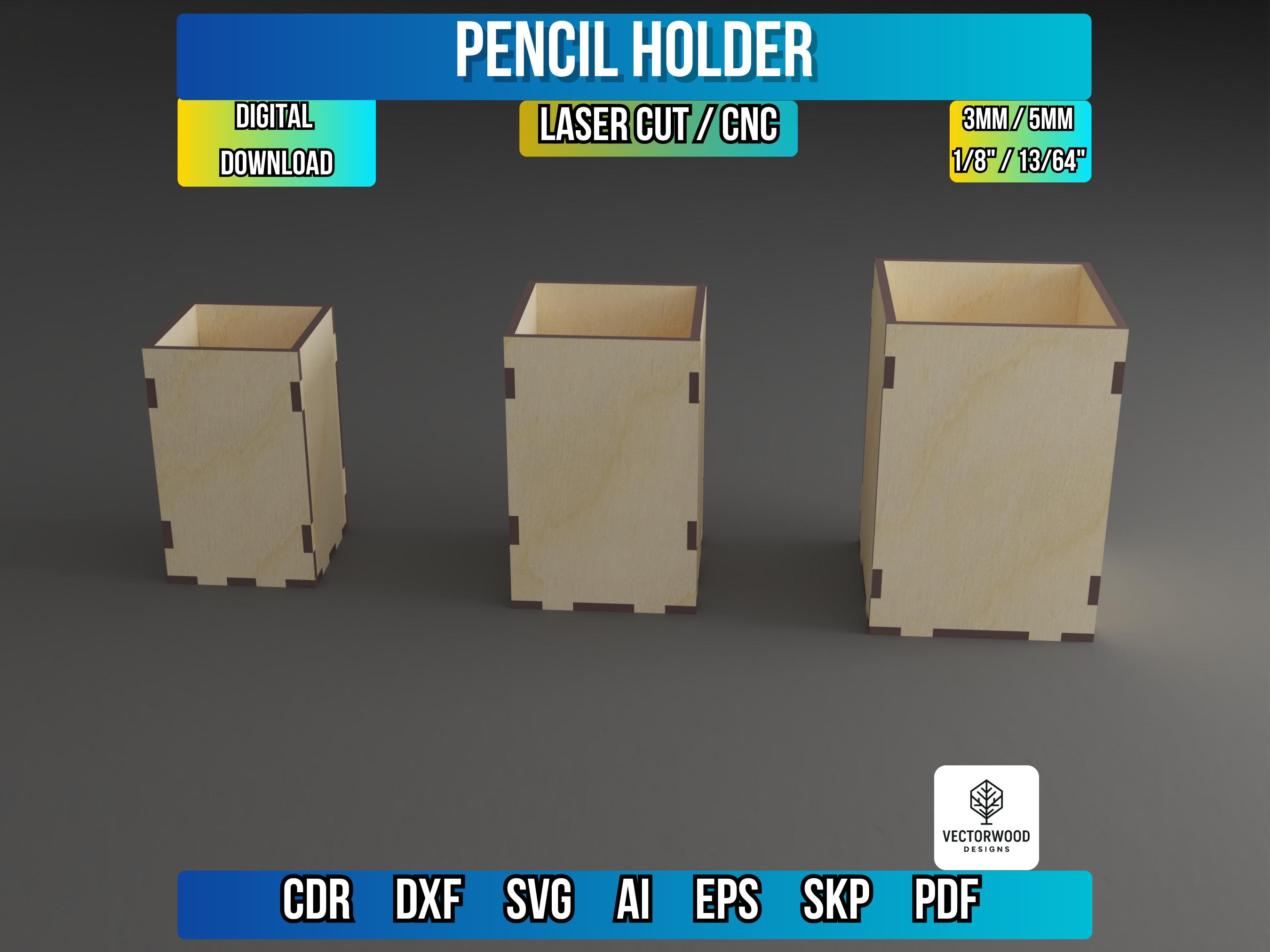 Cube Pencil Holder Laser Cut File: CNC Desk Organizer (digital Download ...