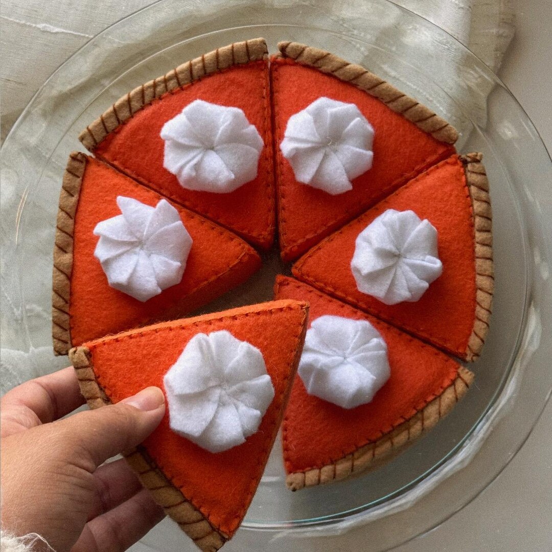 Holiday Felt Pie Slice Set – Rhubarb, Pumpkin, and Banana Cream Pie ...