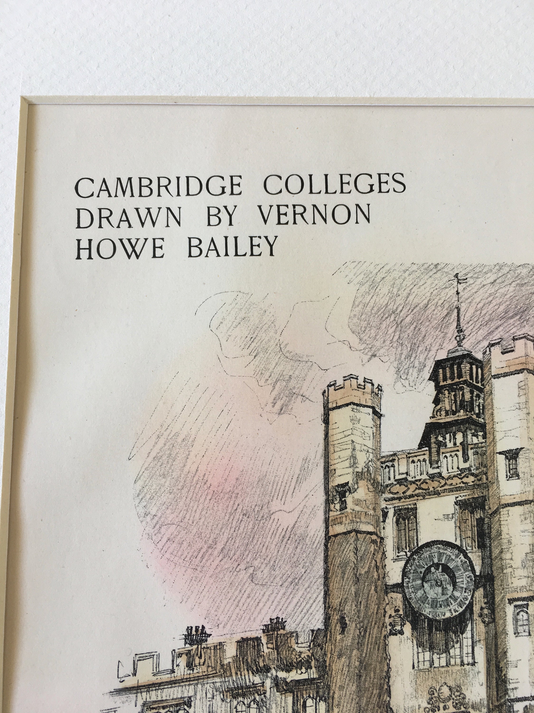 Clock Tower, Trinity College, Cambridge, UK, 1902. Drawn by Vernon Howe ...