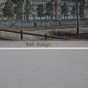 Miniature Illustration Yale College Connecticut 1836. Hand - Etsy