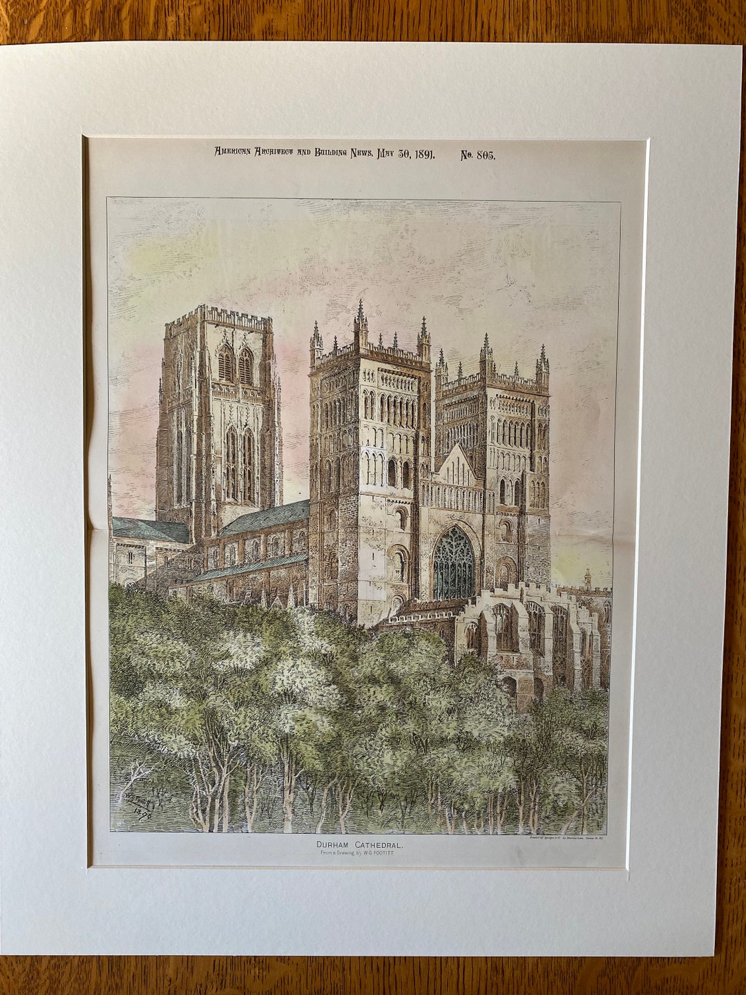 Durham Cathedral, England, From a Drawing by W G Footitt, 1891. Hand ...