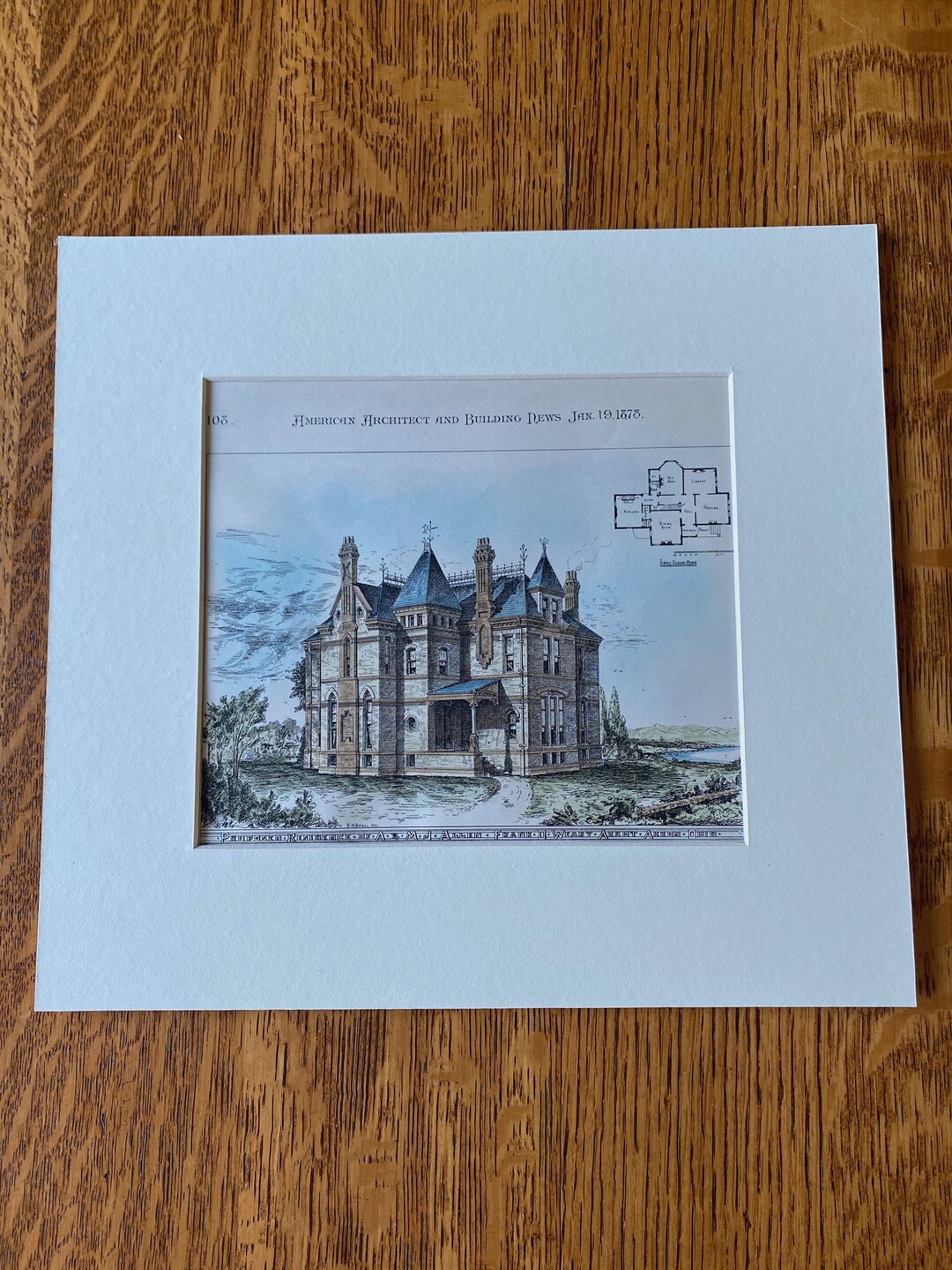 Residence of A & MJ Allen, Akron, Ohio, 1878, Frank O Weary, Architects ...