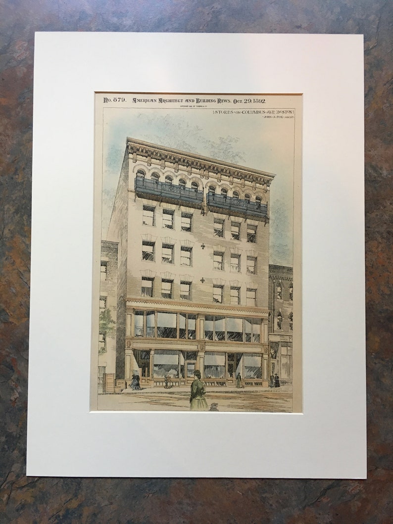 Stores, Columbus Avenue, Boston, Massachusetts, 1892, John A Fox ...