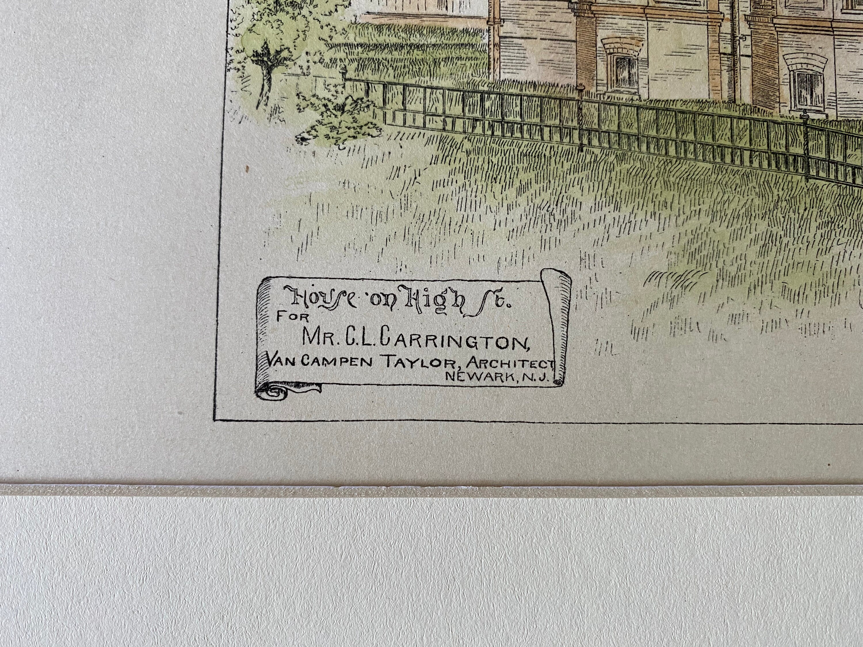 High Street Vintage Hand Colored Van Campen Taylor Architects Antique C ...