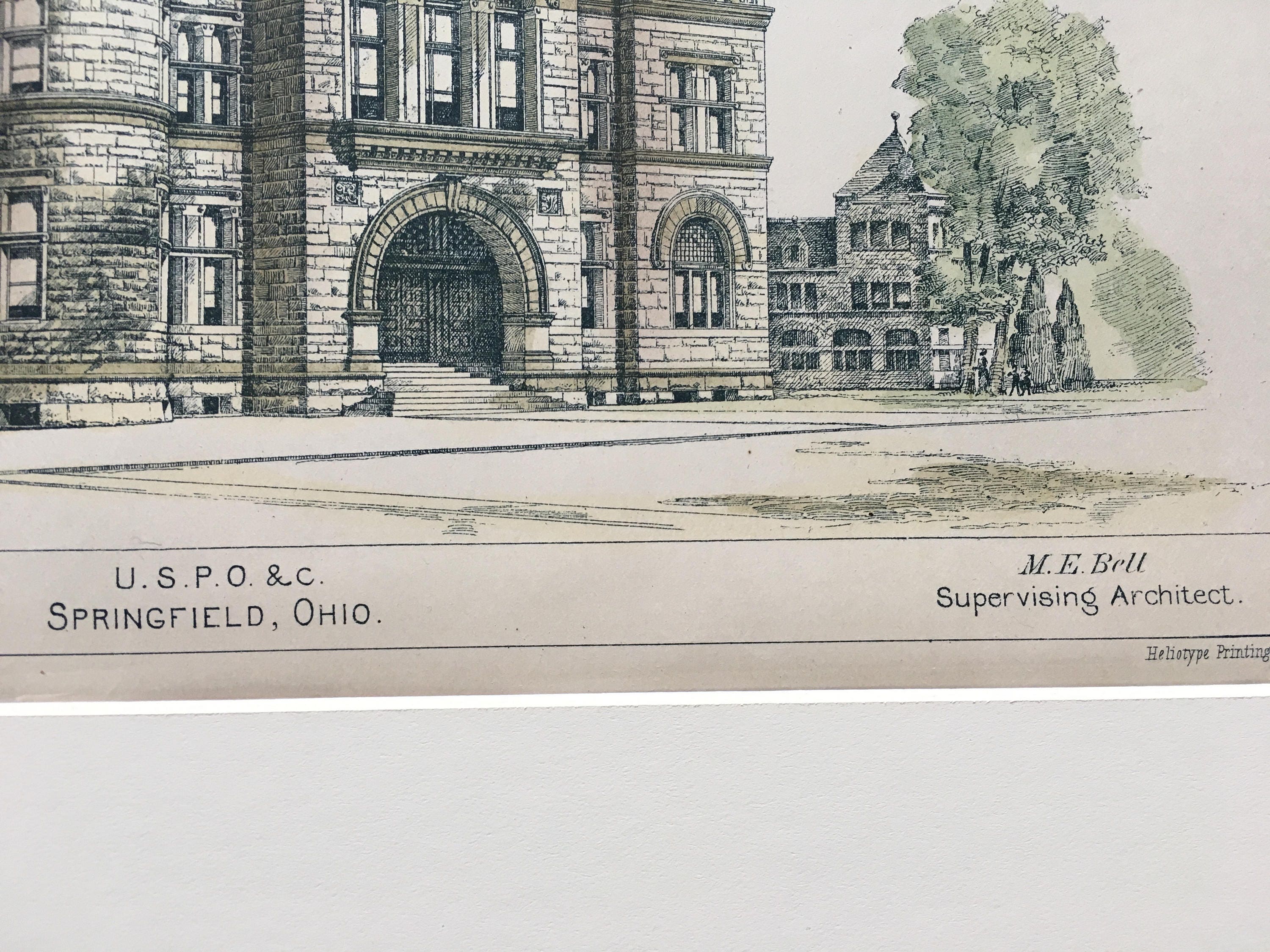 US Post Office and Court House Springfield Ohio 1887 M E - Etsy