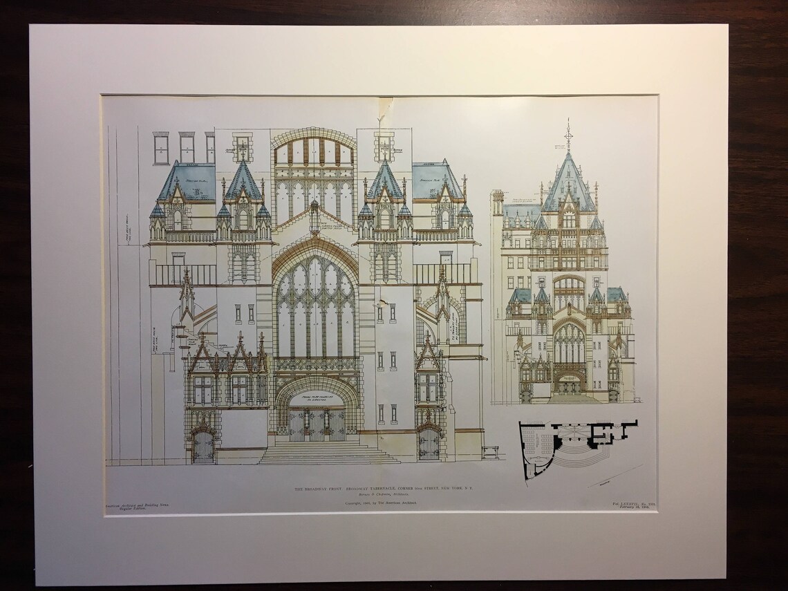 Broadway Tabernacle, 56th St, New York, 1905, Barney & Chapman ...