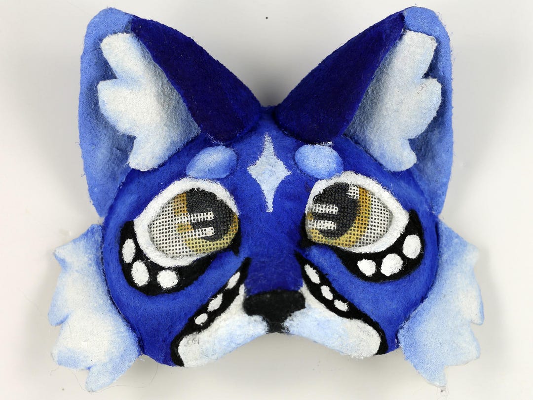 Blue Butterfly Cat Therian Furry Mask - Etsy
