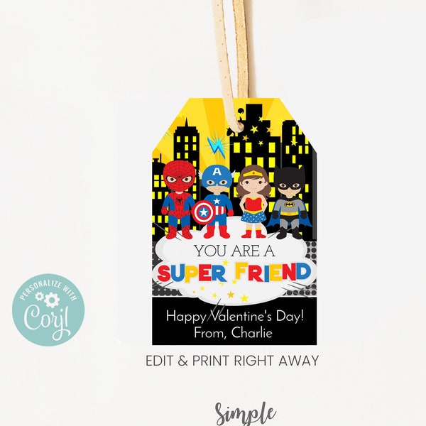 Superhero Valentine - Etsy