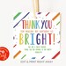 Printable Birthday Rainbow Thank You Favor Tags, Gift Ideas for ...