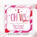 Printable Valentine's Day I Chews You Tags for Kids Classroom Valentine ...