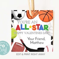 Editable Softball Valentine’s Day Cards for Kids, Printable Sports-themed Classroom Exchange ...