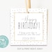 Printable Happy Birthday Tag | Editable B-day Gift Label | Blank Favor ...