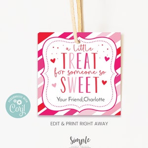 Printable Valentine's Day Gift Tags, Valentines Day Treat Cards for ...