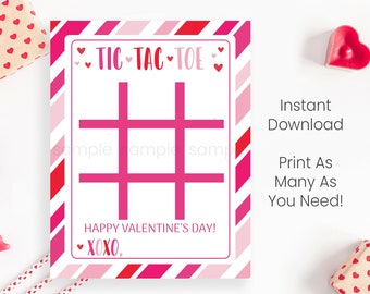 Tic Tac Toe Valentine Card - Printable and Editable - M&M Tic Tac Toe ...